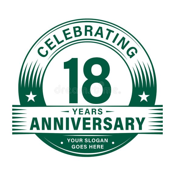 18 Years Anniversary Celebration Design Template. 18th Logo Vector ...
