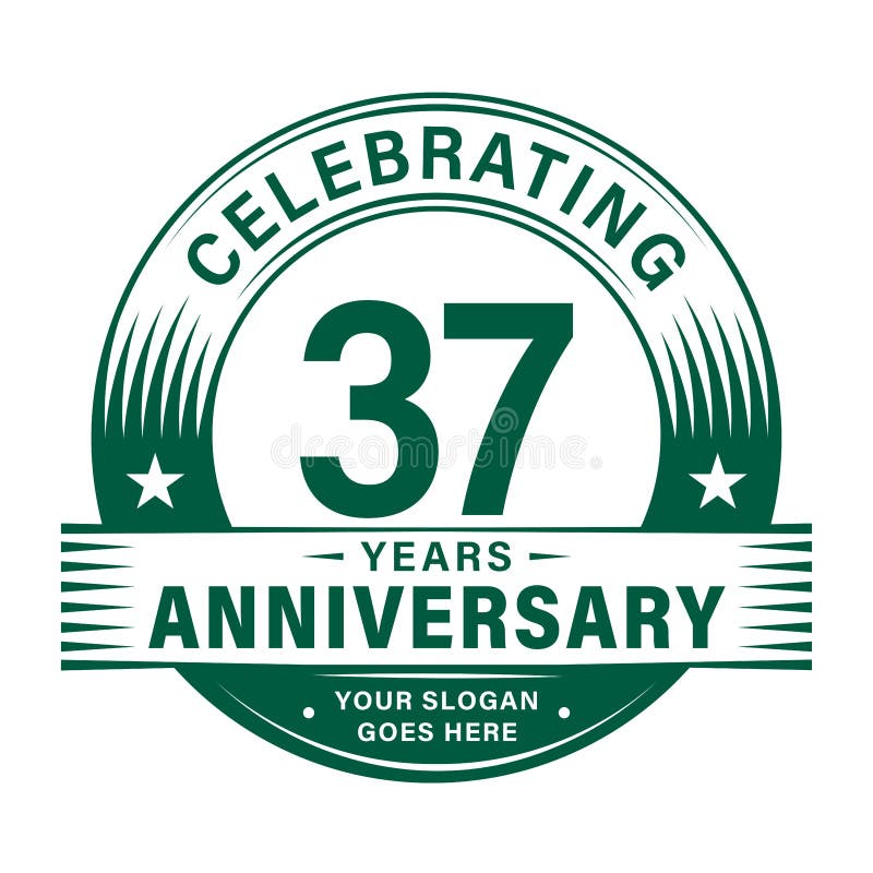 37 Years Anniversary Celebration Design Template. 37th Logo Vector ...