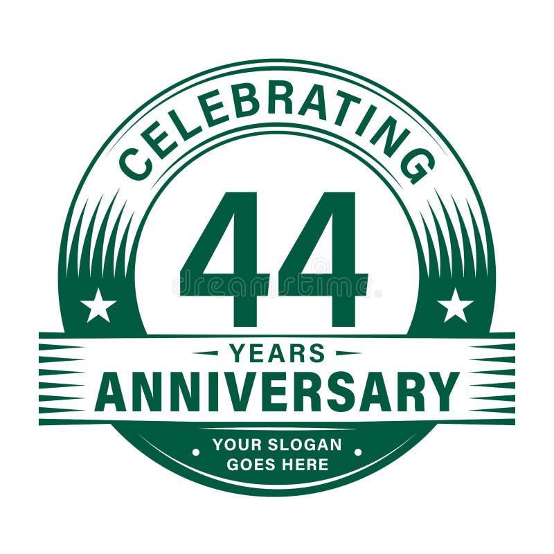 44 Years Anniversary Celebration Design Template. 44th Logo Vector ...