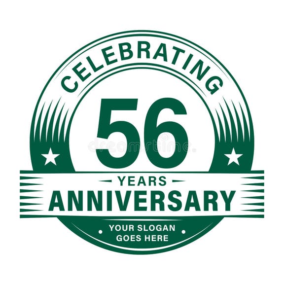 56 Years Anniversary Celebration Design Template. 56th Logo Vector ...