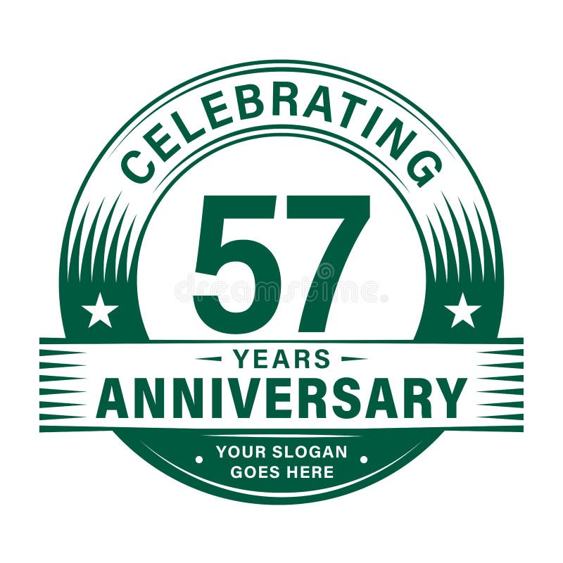 57 Years Anniversary Celebration Design Template. 57th Logo Vector ...