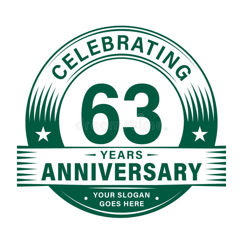 63 Years Anniversary Celebration Design Template. 63rd Logo Vector ...