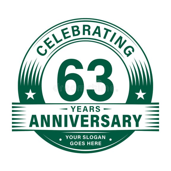 63 Years Anniversary Celebration Design Template. 63rd Logo Vector ...