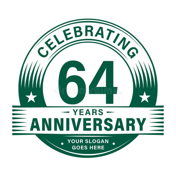 64 Years Anniversary Celebration Design Template. 64th Logo Vector ...