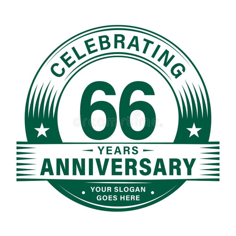 66 Years Anniversary Celebration Design Template. 66th Logo Vector ...