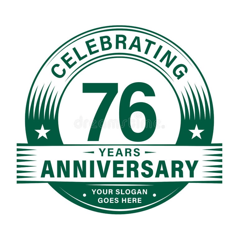 76 Years Anniversary Celebration Design Template. 76th Logo Vector ...