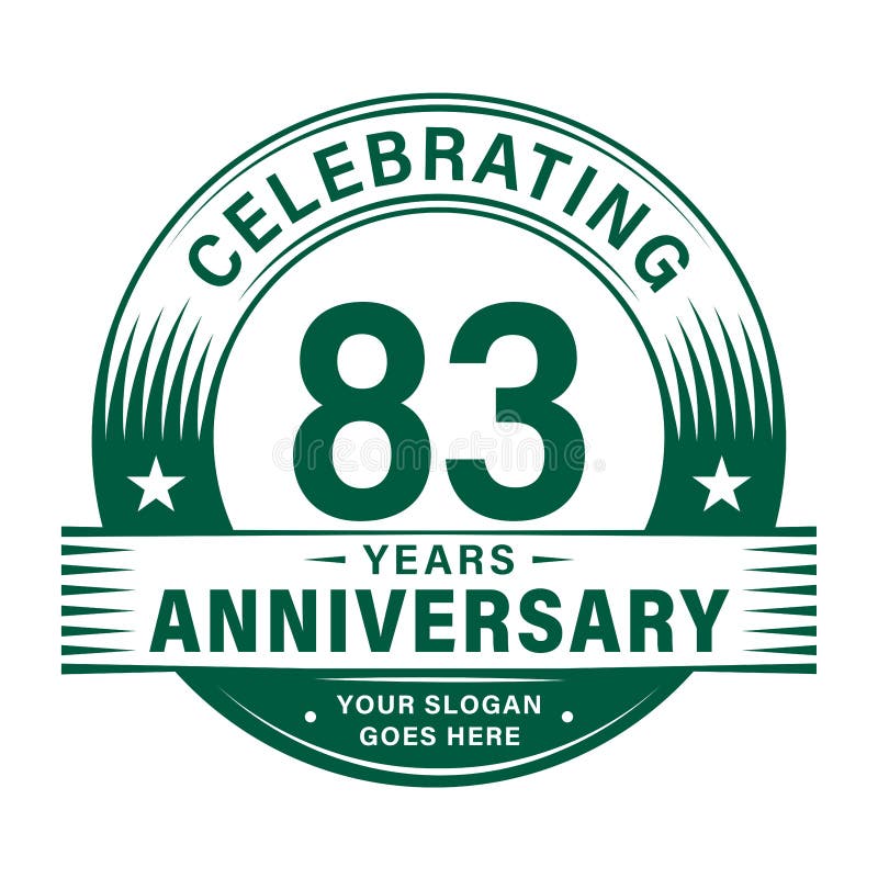 83 Years Anniversary Celebration Design Template. 83rd Logo Vector ...