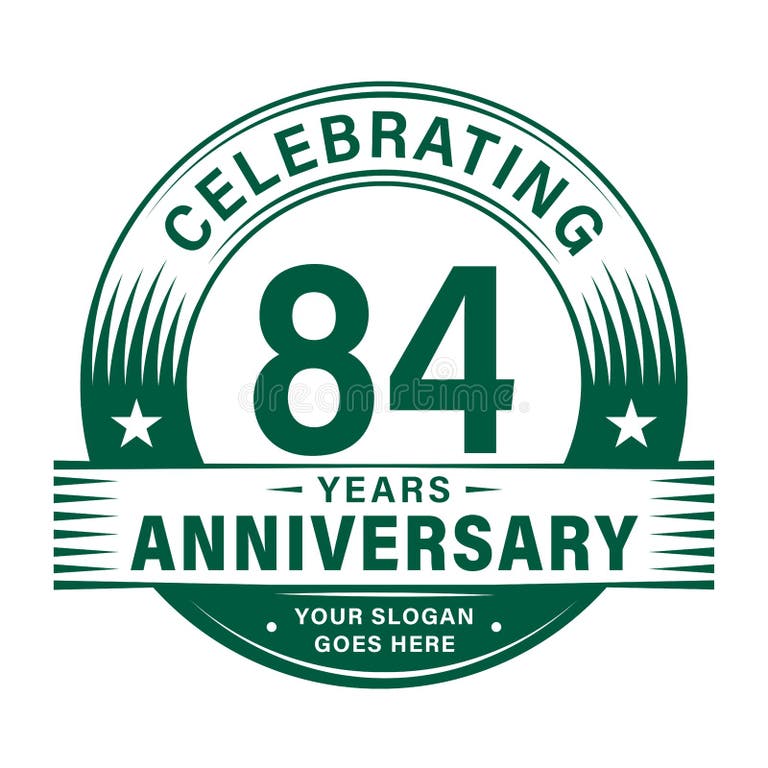 84 Years Anniversary Celebration Design Template. 84th Logo Vector ...