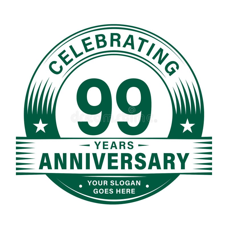 99 Years Anniversary Celebration Design Template. 99th Logo Vector ...