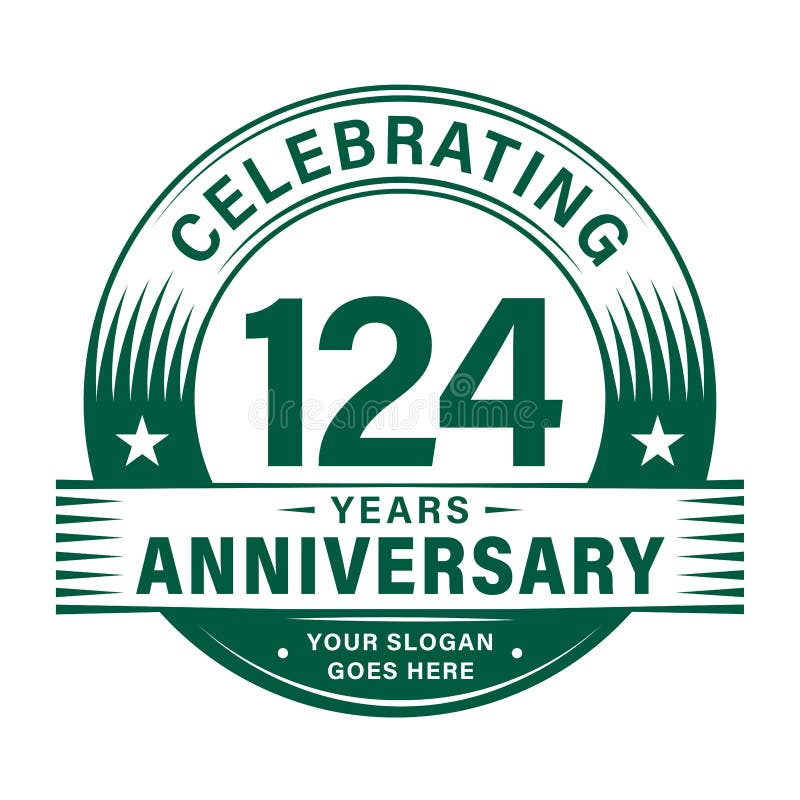 124 Years Anniversary Celebration Design Template. 124th Logo Vector ...