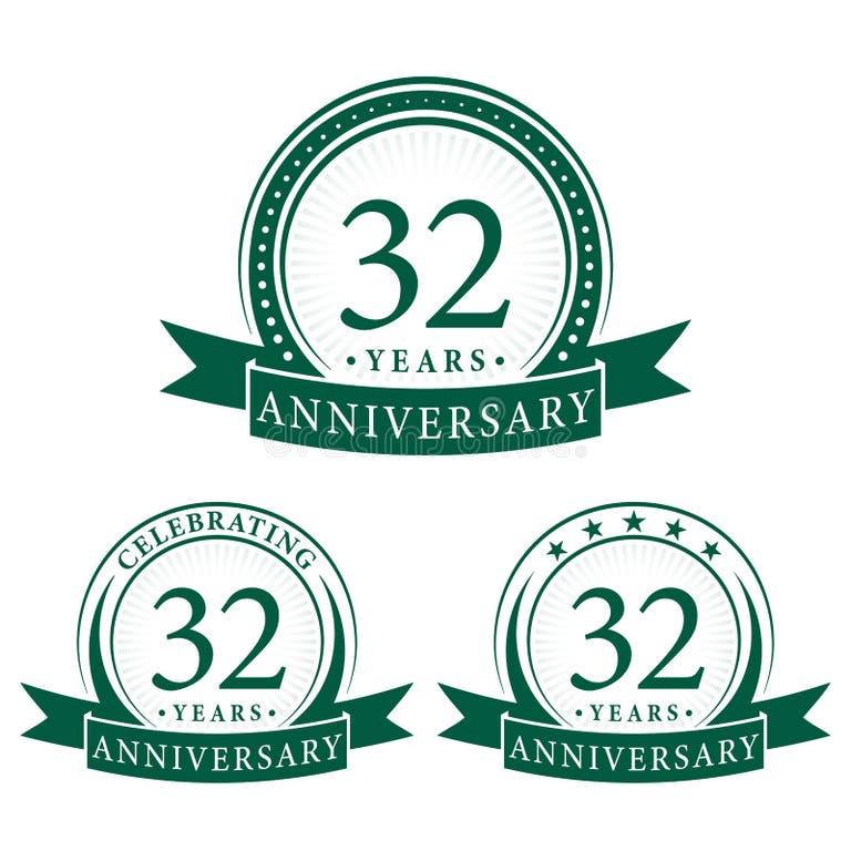 32 Years Anniversary Celebration Logotype. 32nd Anniversary Logo ...