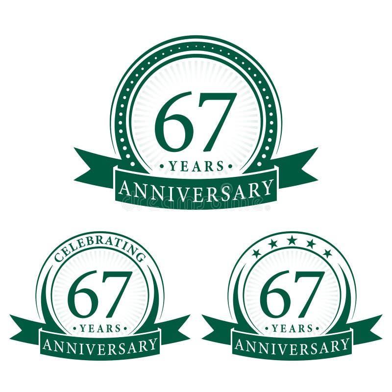 67 Years Anniversary Celebration Logotype. 67th Anniversary Logo ...