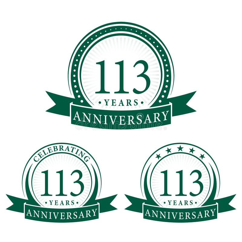 113 Years Anniversary Celebration Logotype. 113th Anniversary Logo ...