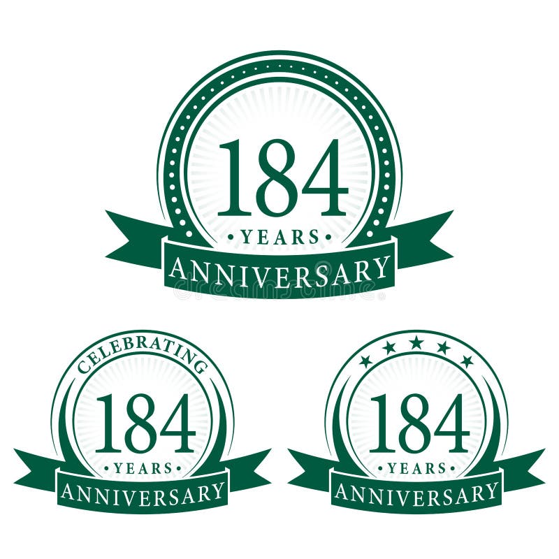 184 Years Anniversary Celebration Logotype. 184th Anniversary Logo ...