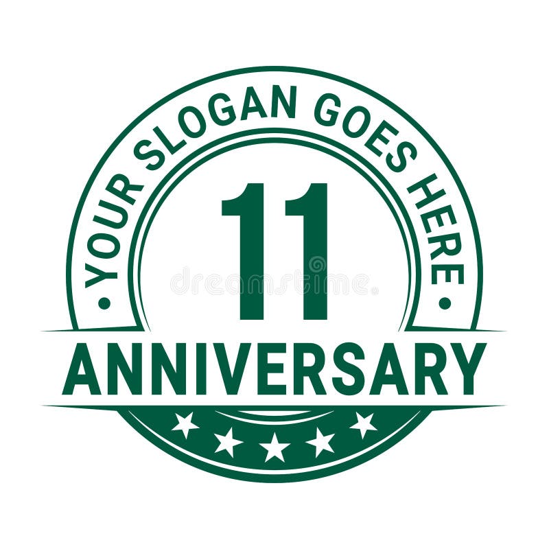11 Years Anniversary. 11th Anniversary Logo Design Template. Vector and ...