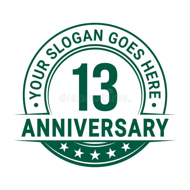 13 Years Anniversary. 13th Anniversary Logo Design Template. Vector and ...