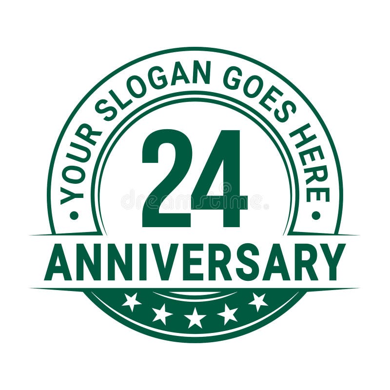24 Years Anniversary. 24th Anniversary Logo Design Template. Vector and ...