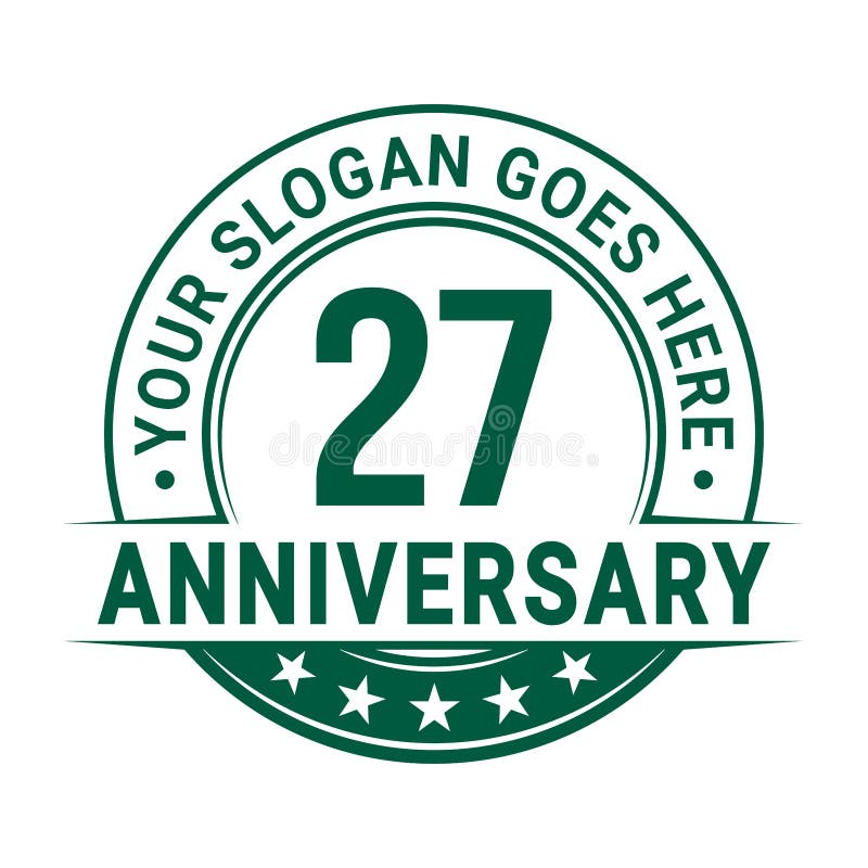 27 Years Anniversary. 27th Anniversary Logo Design Template. Vector and ...