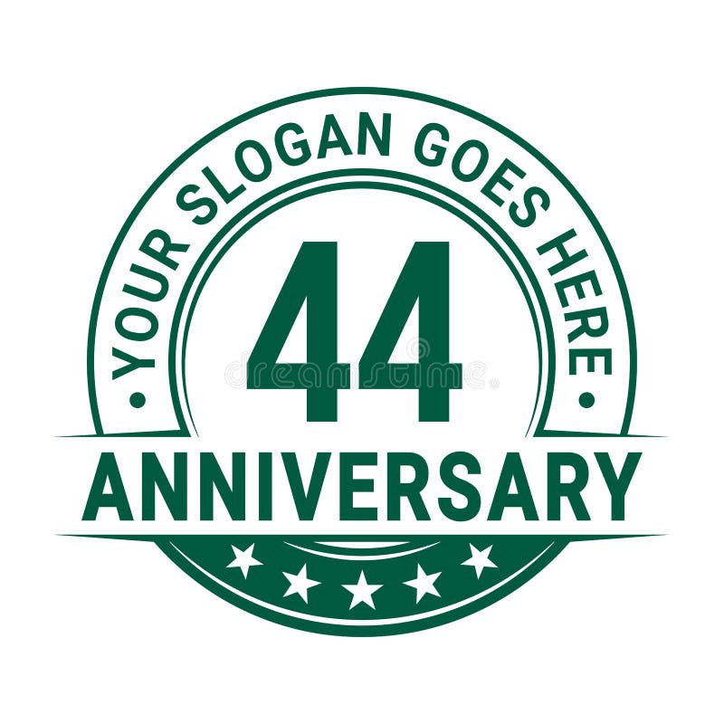 44 Years Anniversary. 44th Anniversary Logo Design Template. Vector and ...