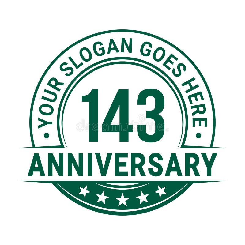 143 Years Anniversary. 143rd Anniversary Logo Design Template. Vector ...