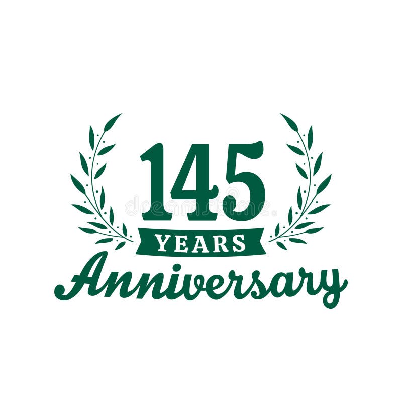 145 Years Anniversary Celebration Logotype. 145th Anniversary Logo ...