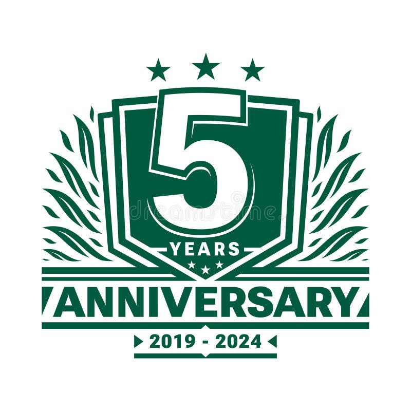 5 Years Anniversary Celebration Shield Design Template. 5th Anniversary ...