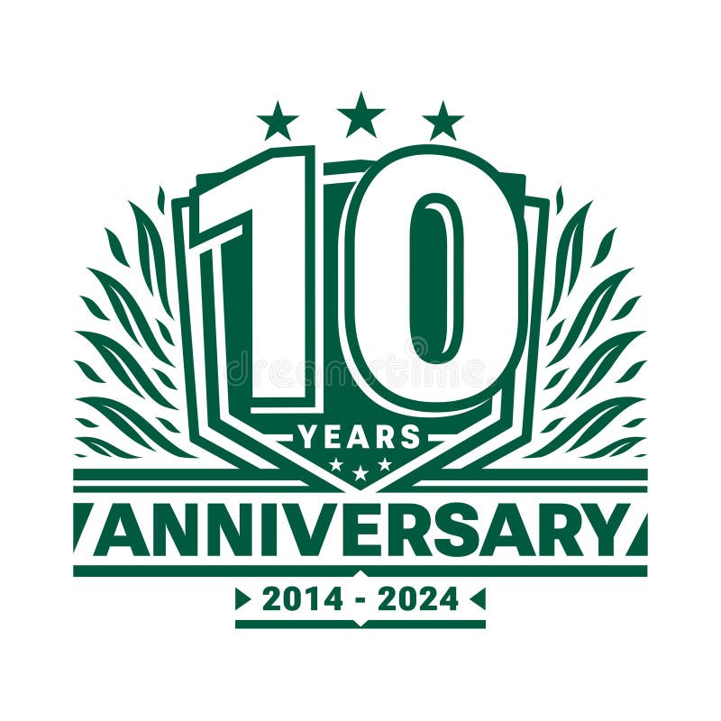 10 Years Anniversary Celebration Shield Design Template. 10th ...