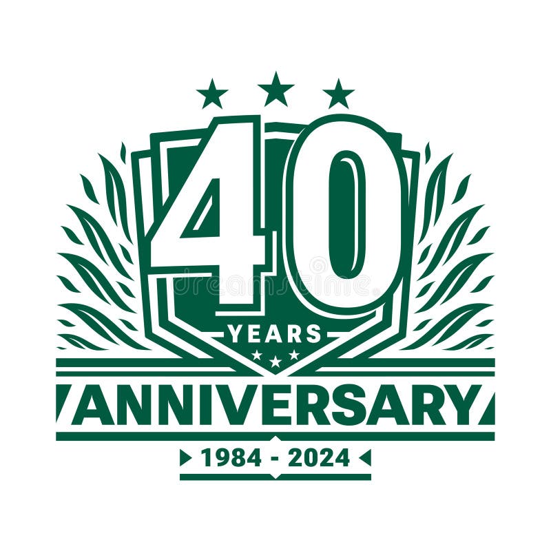 40 Years Anniversary Celebration Shield Design Template. 40th ...