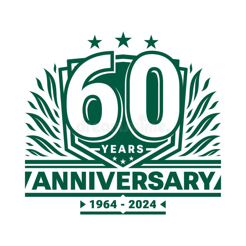 60 Years Anniversary Celebration Shield Design Template. 60th ...