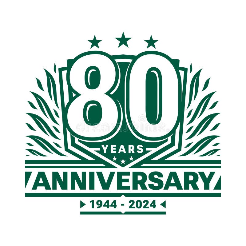 80 Years Anniversary Celebration Shield Design Template. 80th ...