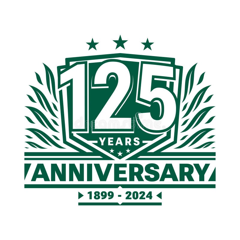 125 Years Anniversary Celebration Shield Design Template. 125th ...