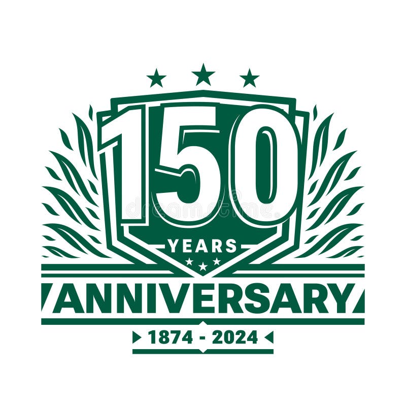 150 Years Anniversary Celebration Shield Design Template. 150th ...