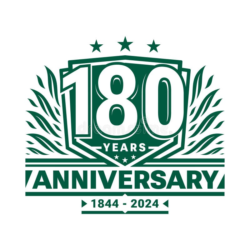 180 Years Anniversary Celebration Shield Design Template. 180th ...