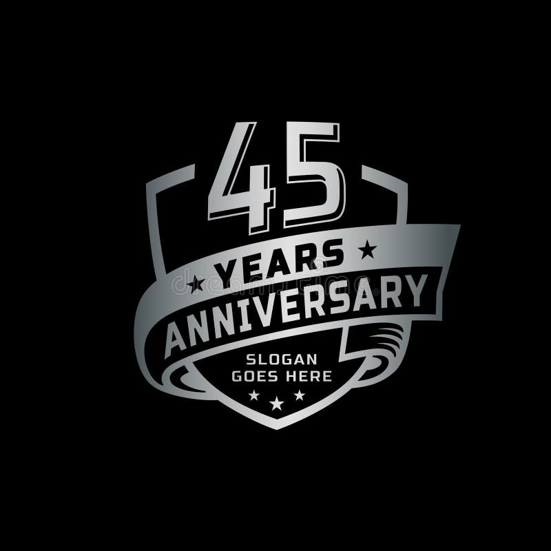 45 Years Anniversary Celebration Design Template. 45th Anniversary Logo ...