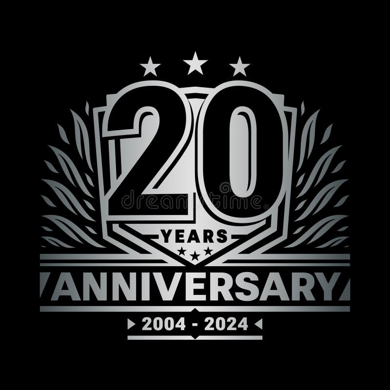 20 Years Anniversary Celebration Shield Design Template. 20th ...