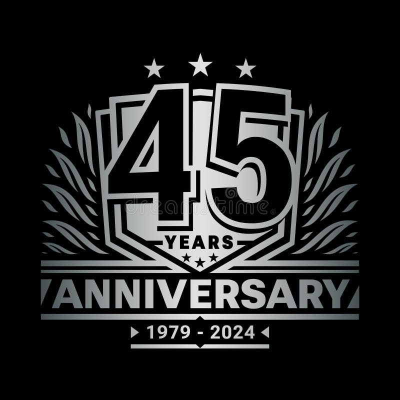 45 Years Anniversary Celebration Shield Design Template. 45th ...