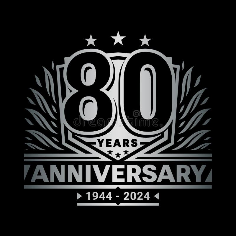 80 Years Anniversary Celebration Shield Design Template. 80th ...