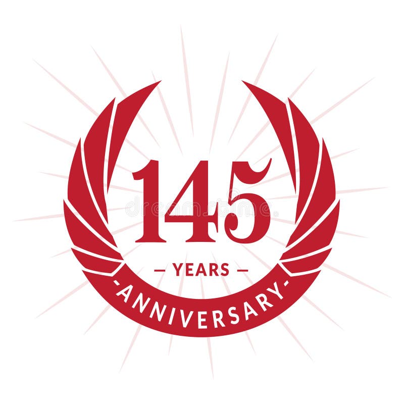 145 Years Anniversary Design Template. Elegant Anniversary Logo Design ...