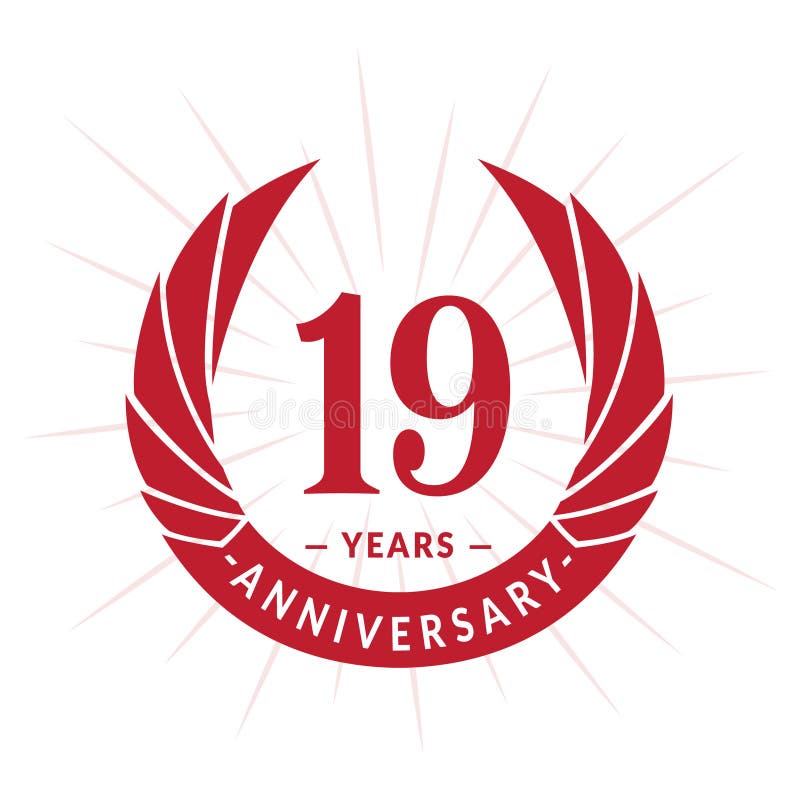 19 Years Anniversary Design Template. Elegant Anniversary Logo Design ...
