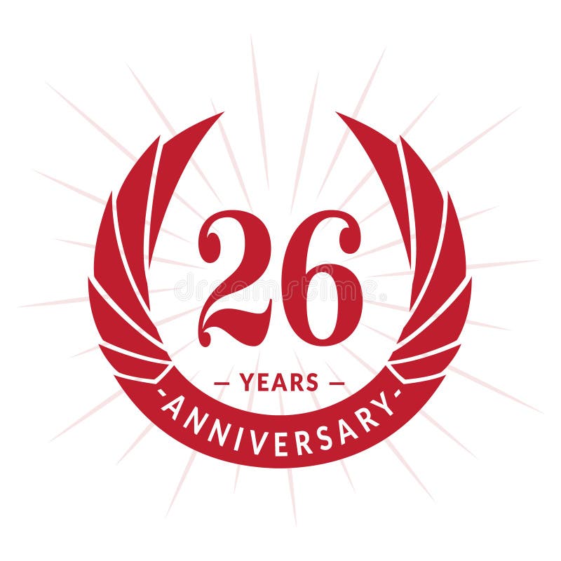 26 Years Anniversary Design Template. Elegant Anniversary Logo Design ...