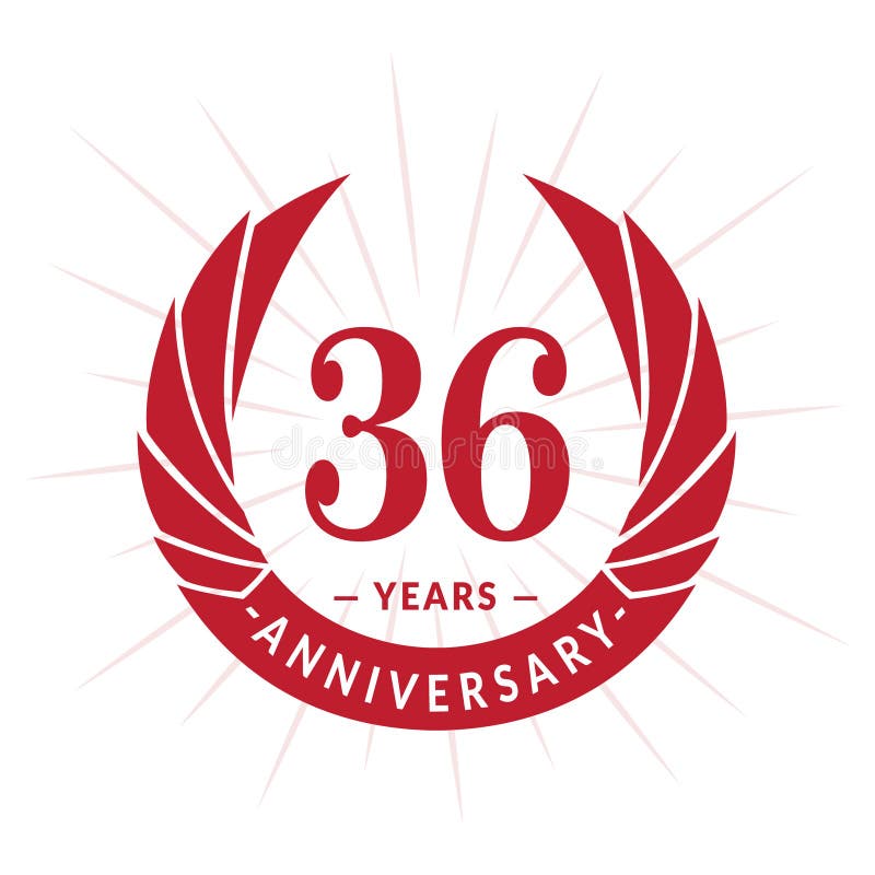 36 Years Anniversary Design Template. Elegant Anniversary Logo Design ...