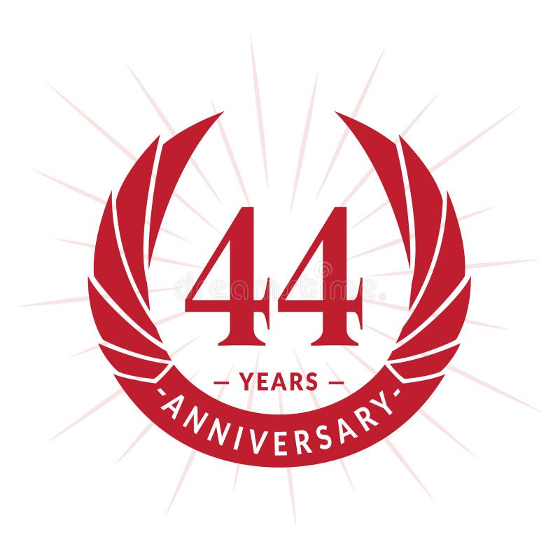 44 Years Anniversary Design Template. Elegant Anniversary Logo Design ...