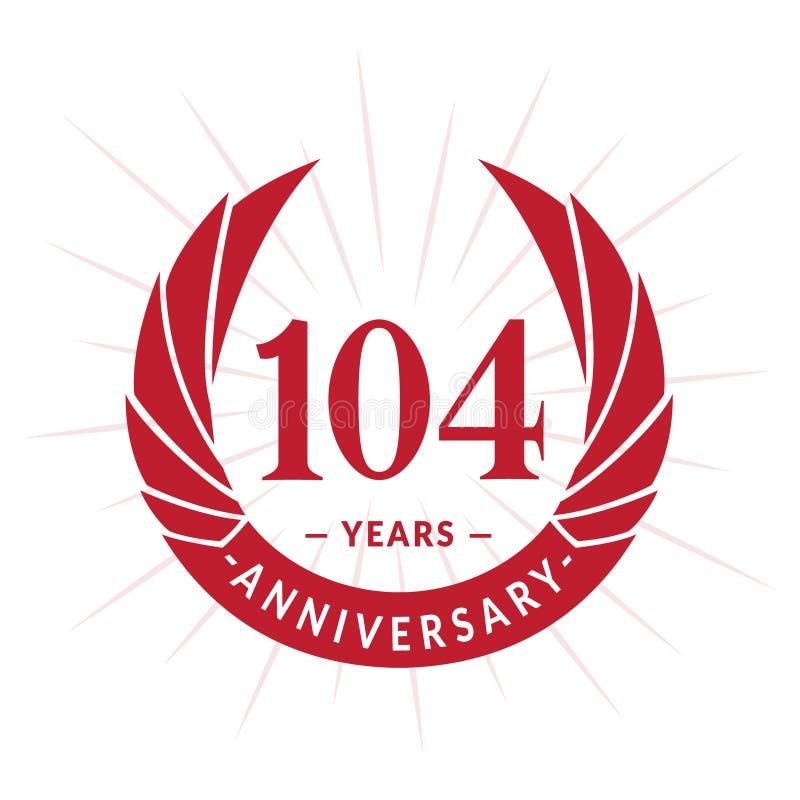 104 Years Anniversary Design Template. Elegant Anniversary Logo Design ...