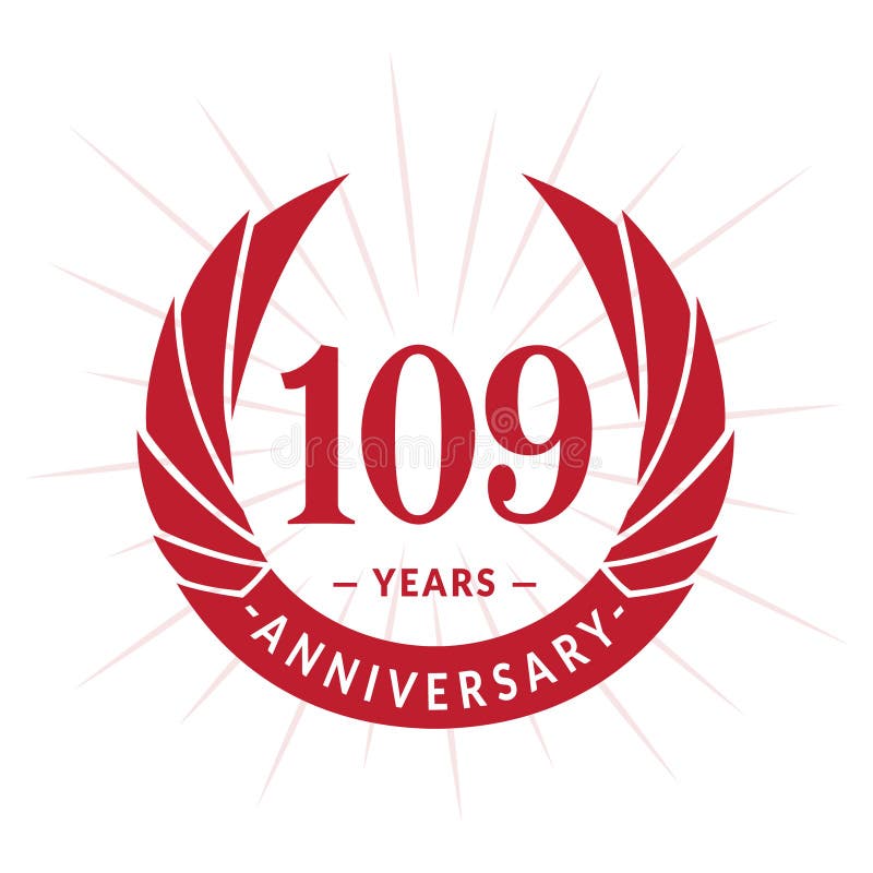 109 Years Anniversary Design Template. Elegant Anniversary Logo Design ...