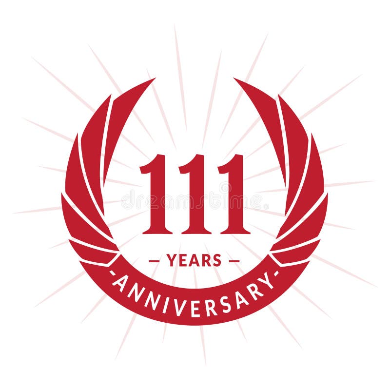 111 Years Anniversary Design Template. Elegant Anniversary Logo Design ...