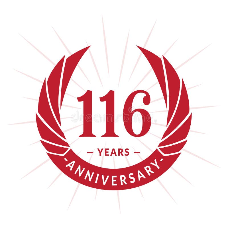 116 Years Anniversary Design Template. Elegant Anniversary Logo Design ...