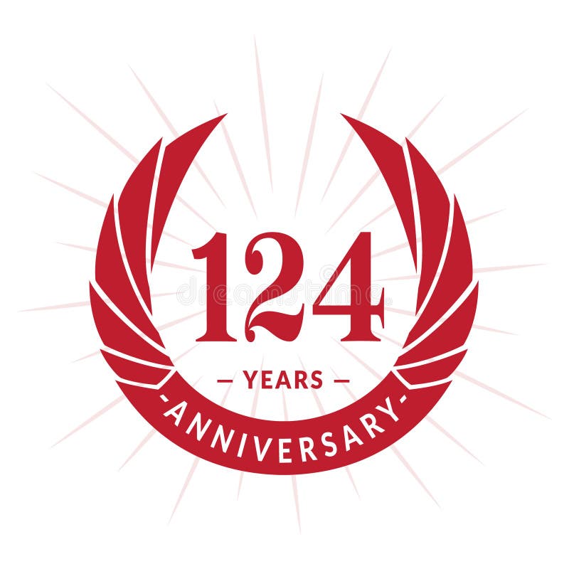 124 Years Anniversary Design Template. Elegant Anniversary Logo Design ...