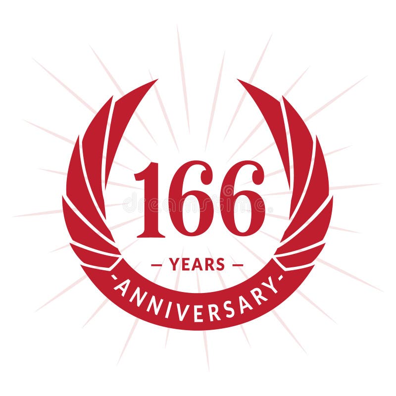 166 Years Anniversary Design Template. Elegant Anniversary Logo Design ...