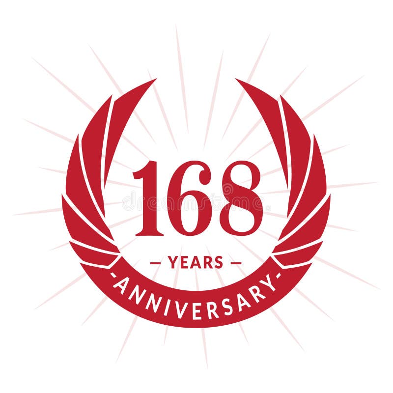 168 Years Anniversary Design Template. Elegant Anniversary Logo Design ...