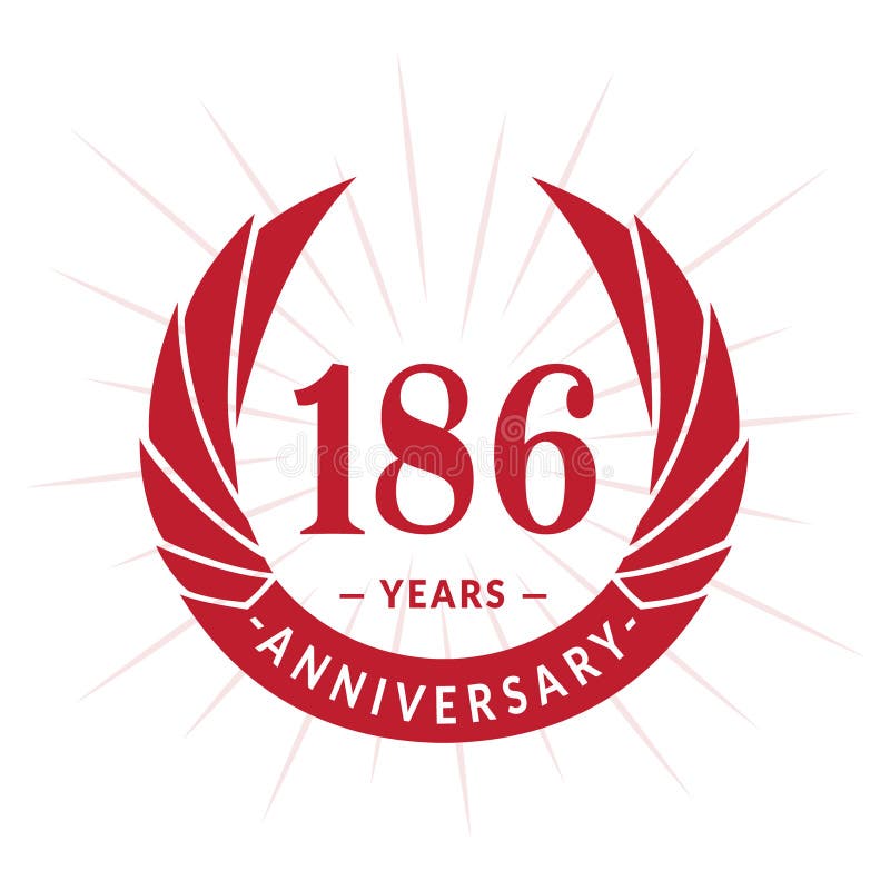 186 Years Anniversary Design Template. Elegant Anniversary Logo Design ...